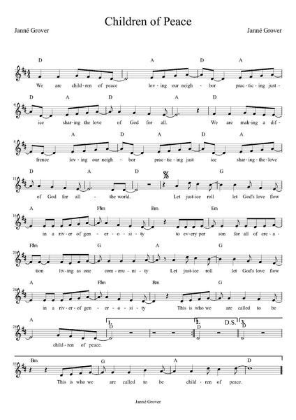 Sheet Music - Children of Peace (PDF Download) – Herald House