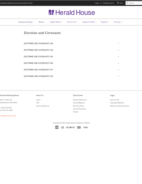 Doctrine and Covenants 160-165 (View Online) – Herald House