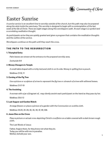 Easter Sunday Worship Outlines (PDF Download) – Herald House