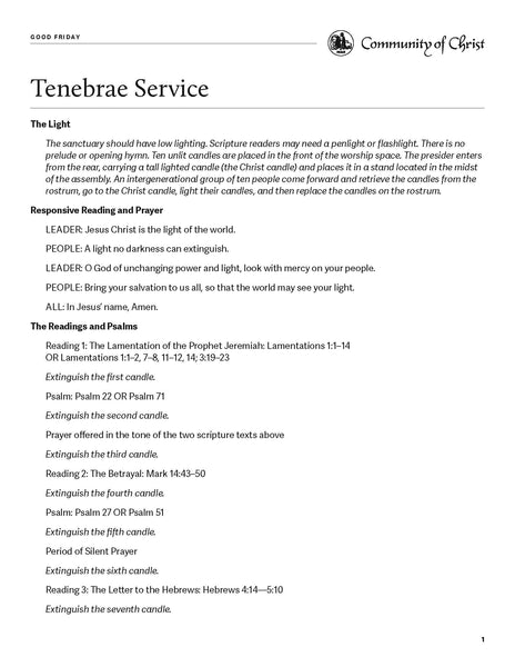 Good Friday Worship Outlines (PDF Download) – Herald House